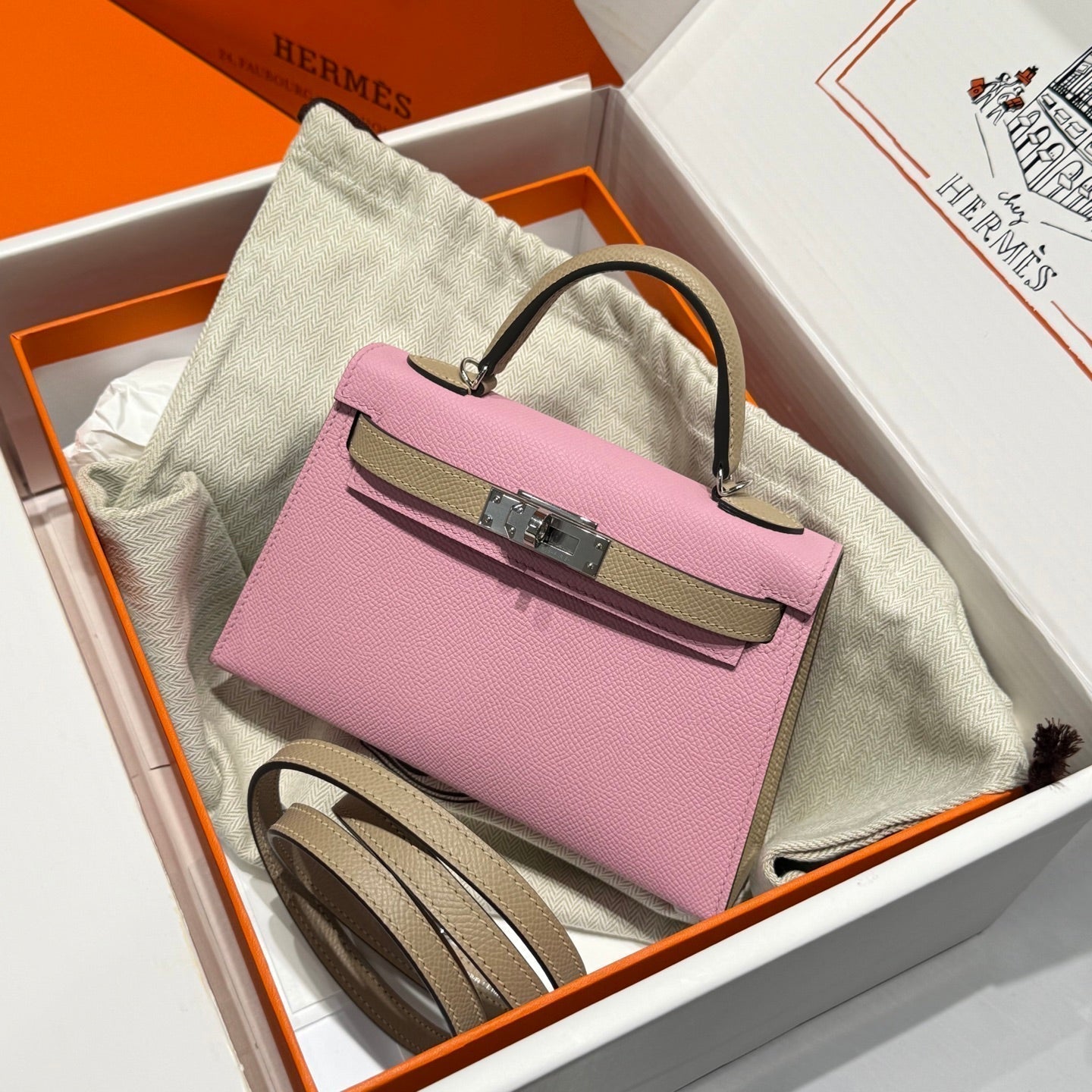 HM Mini Kelly 19 Pink Pastel Epsom 243120 – LUXEIFY